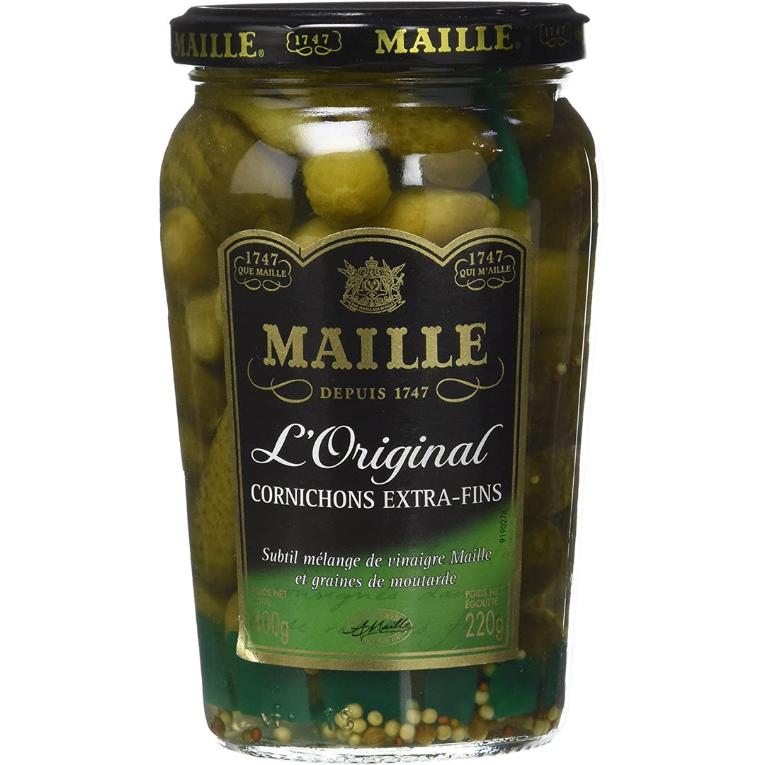 Maille, Cornichons extra fins (French pickled gherkins) - 400g ( 220g ...