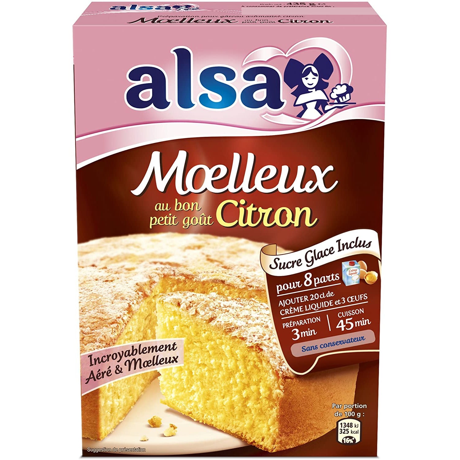 Gateau à préparer - Gateau moelleux au citron - Lemon cake- Alsa, 435g ...